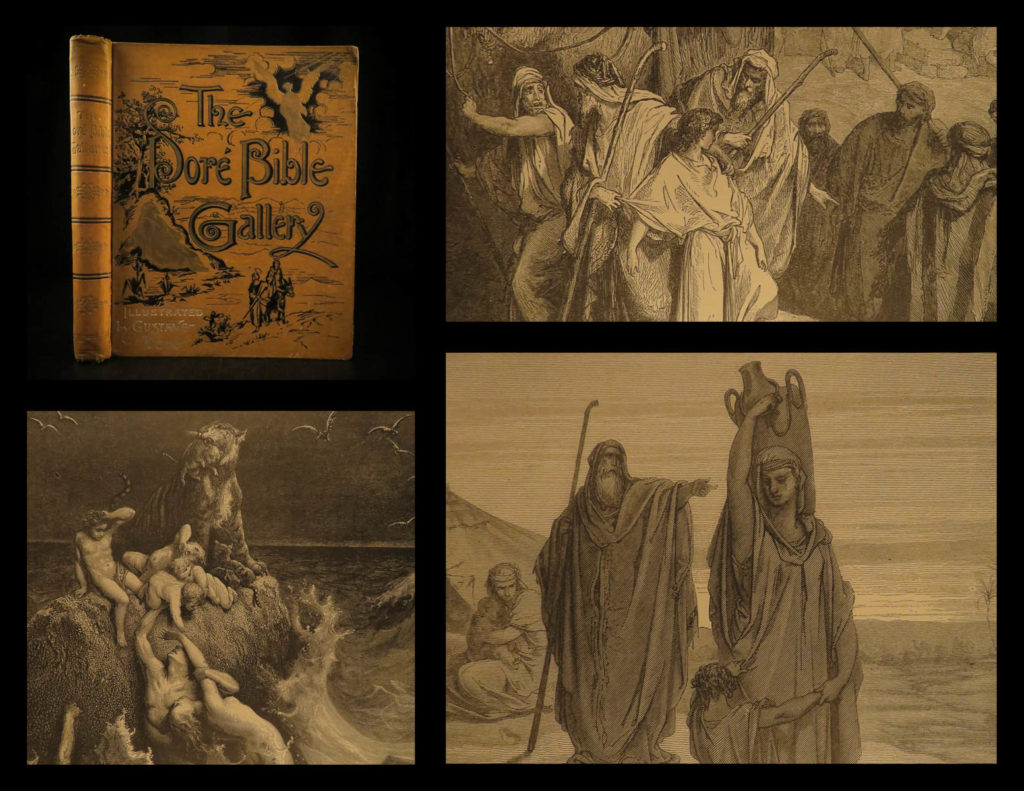 1880 Dore Bible Gallery Illustrated Gustave Dore ART 100 Engraved Bible ...