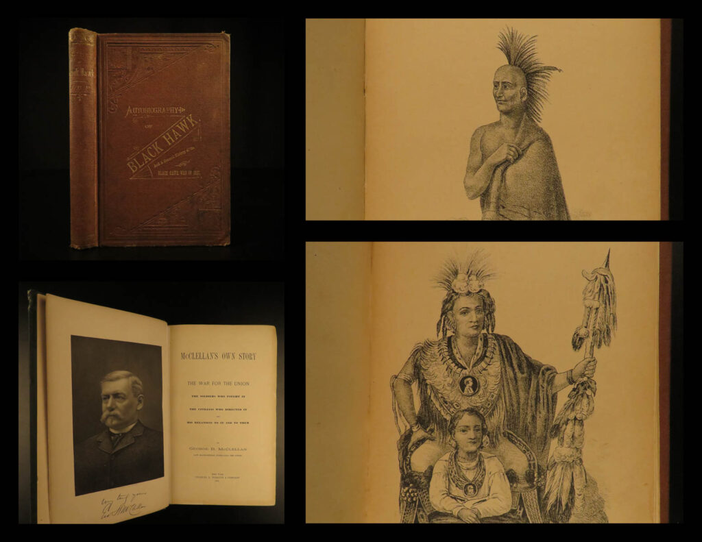 1882 1ed Life of Black Hawk Sauk Indians Native American WARS Illinois ...