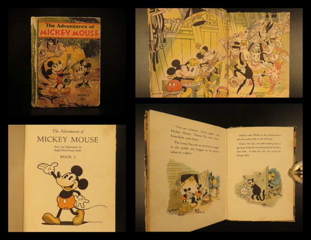 1931 Mickey Mouse 1ed Adventures Walt DISNEY Minnie Mouse Donald Duck ...