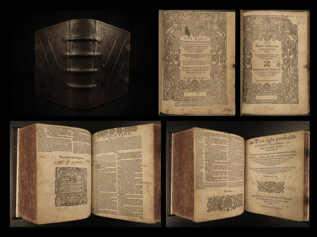 1592 RARE Breeches Geneva BIBLE English Tomson Barker Puritan Pilgrims ...