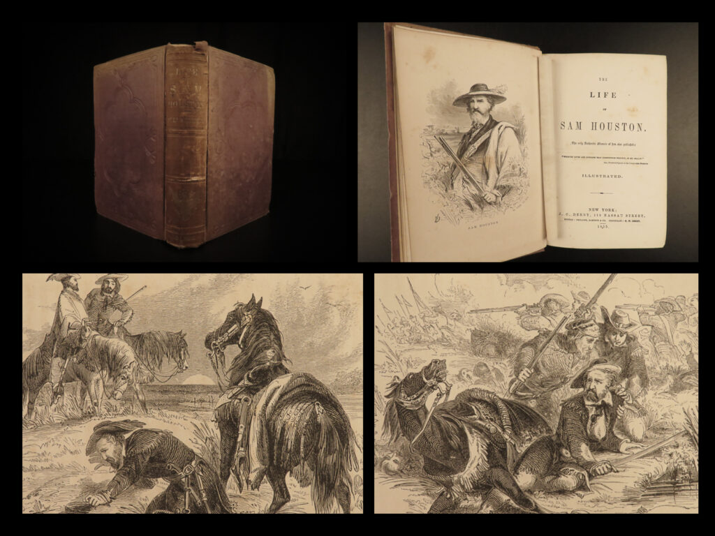1855 1st ed Life of Sam Houston TEXAS Remember the Alamo Mexico Indians ...